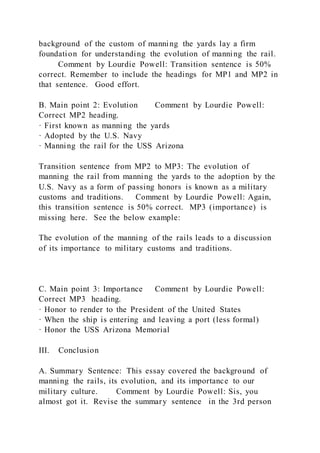Three Part Outline The History of the Manning the Rails I. Intr | DOCX ...