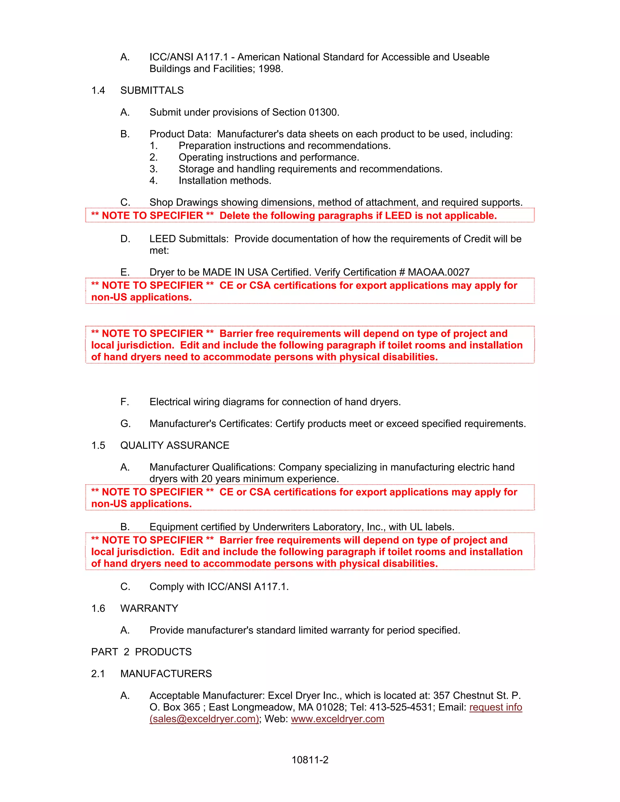 Three part specification | PDF