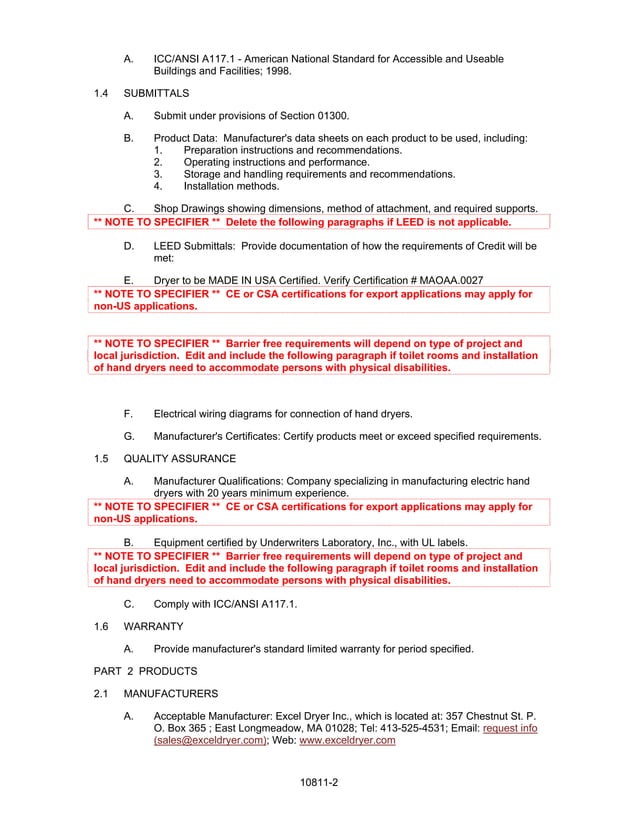 Three part specification | PDF