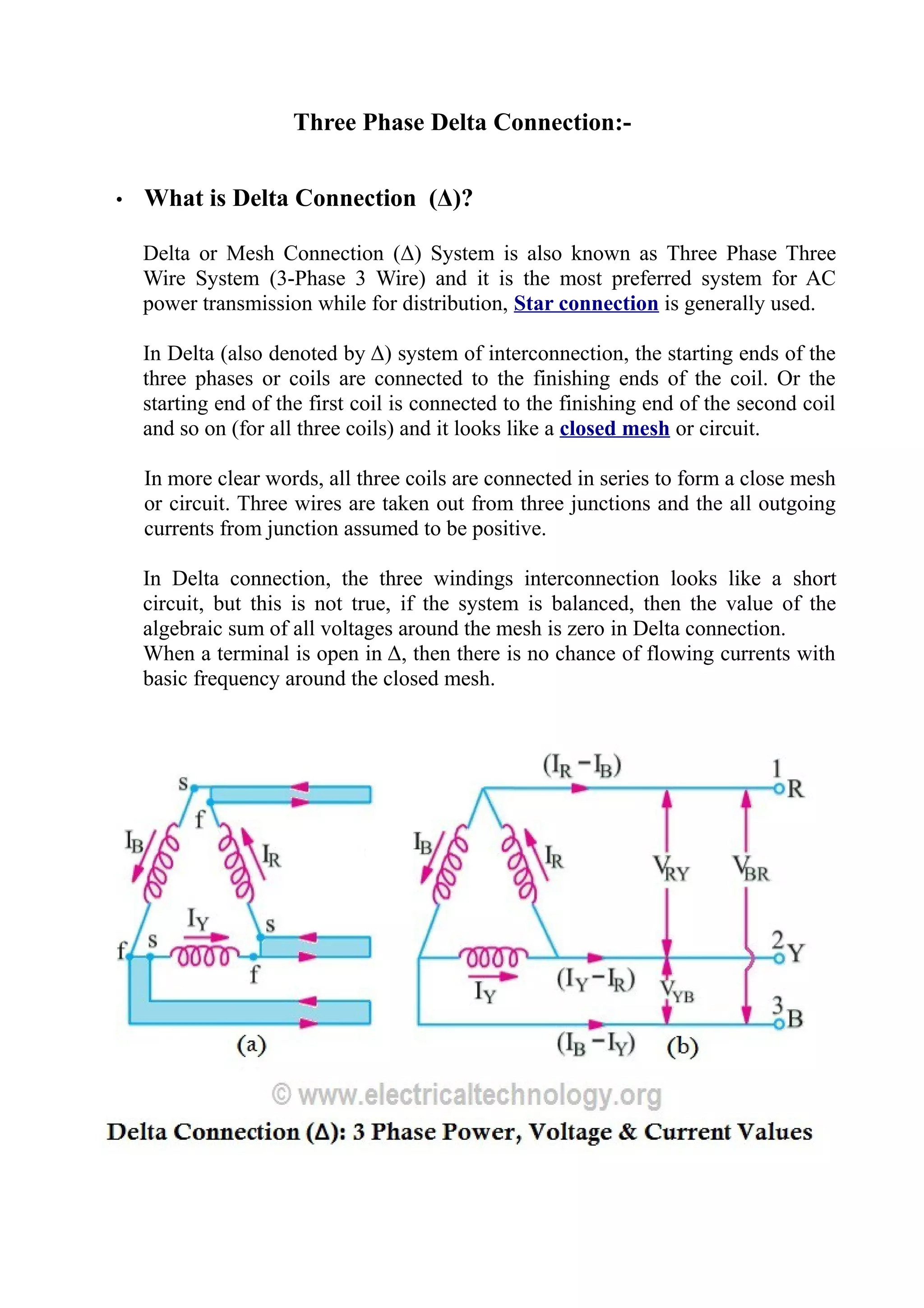 Three phase delta connection | PDF