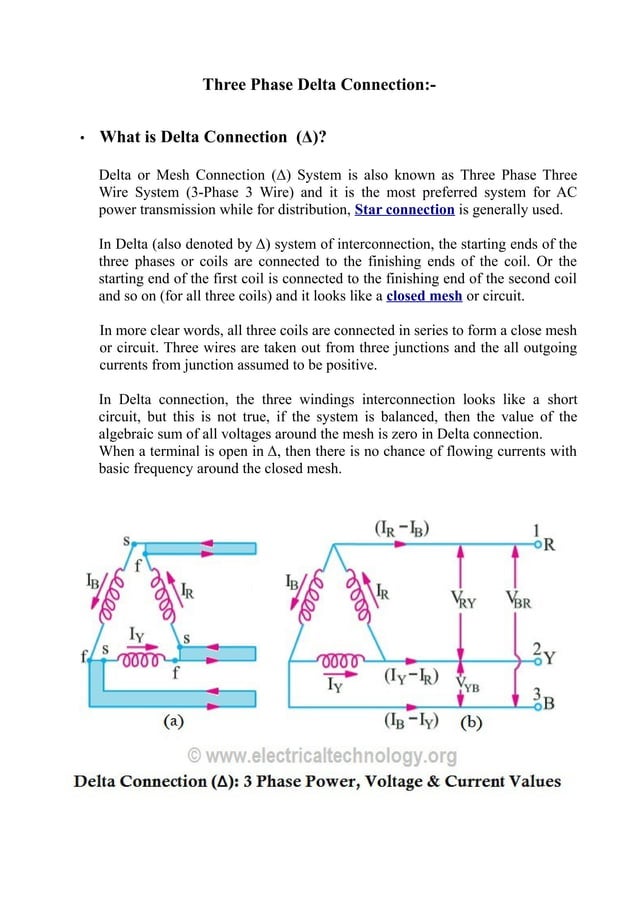 Three phase delta connection | PDF