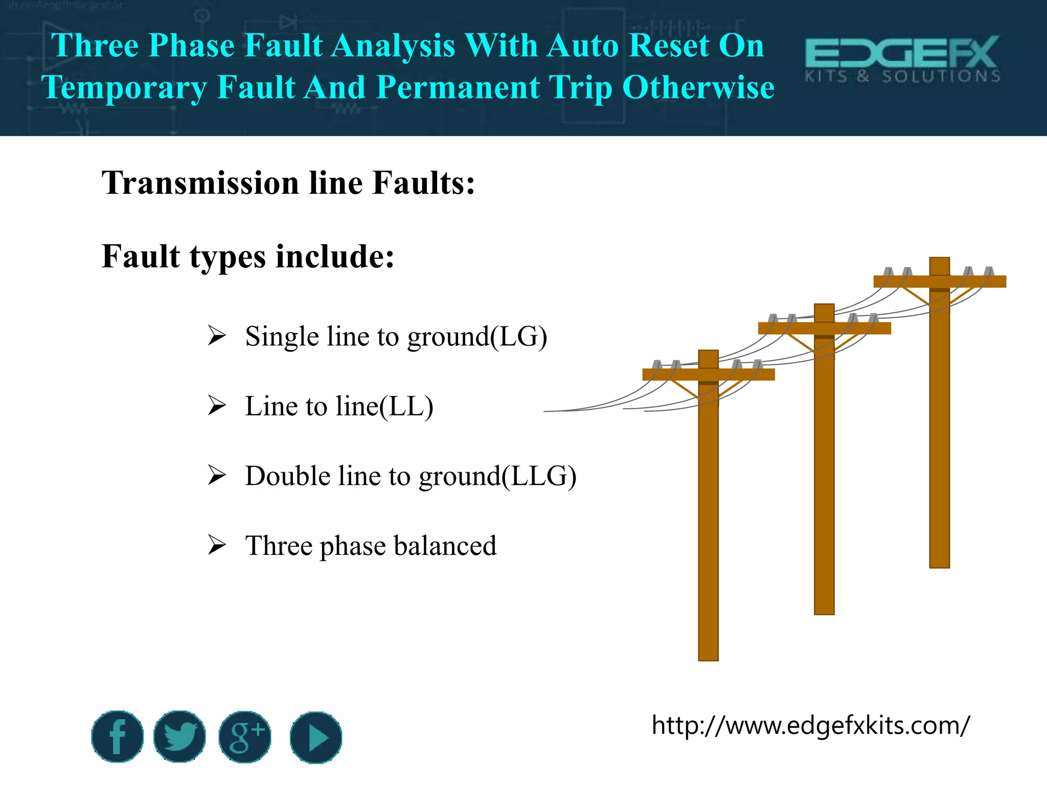 Three Phase Fault Analysis With Auto Reset On Temporary Fault And Permanent Trip | PPTX
