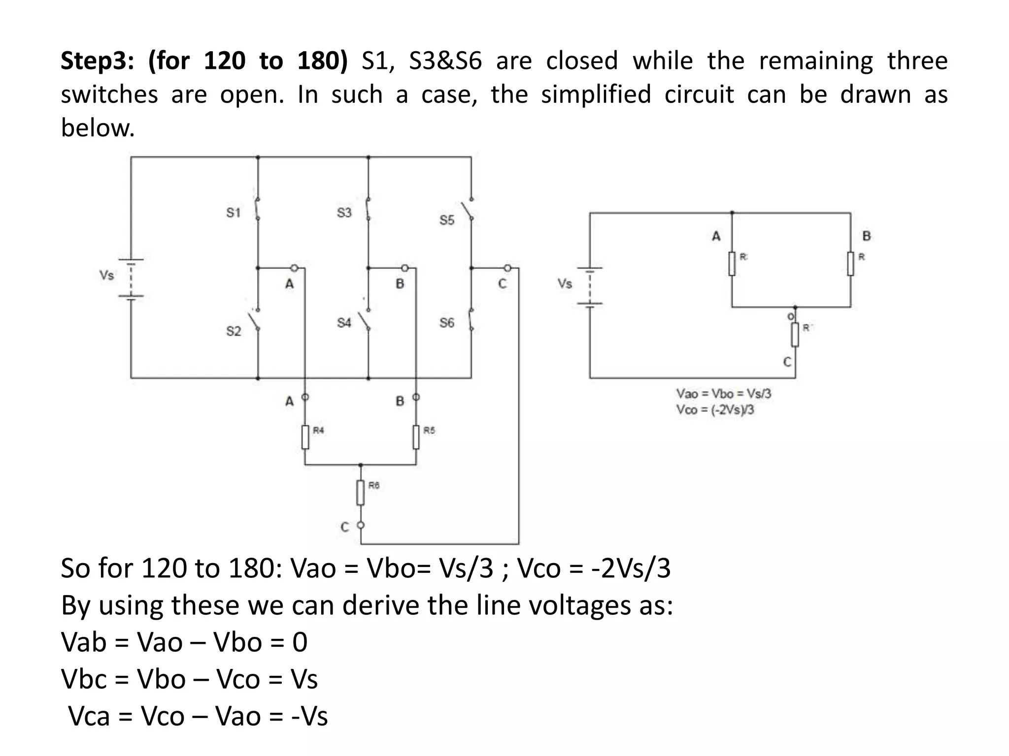 Three phase inverter - 180 and 120 Degree Mode of Conduction | PPTX