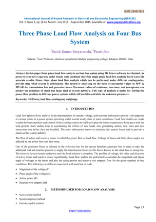 Three Phase Load Flow Analysis on Four Bus System | PDF | Computer Software and Applications ...