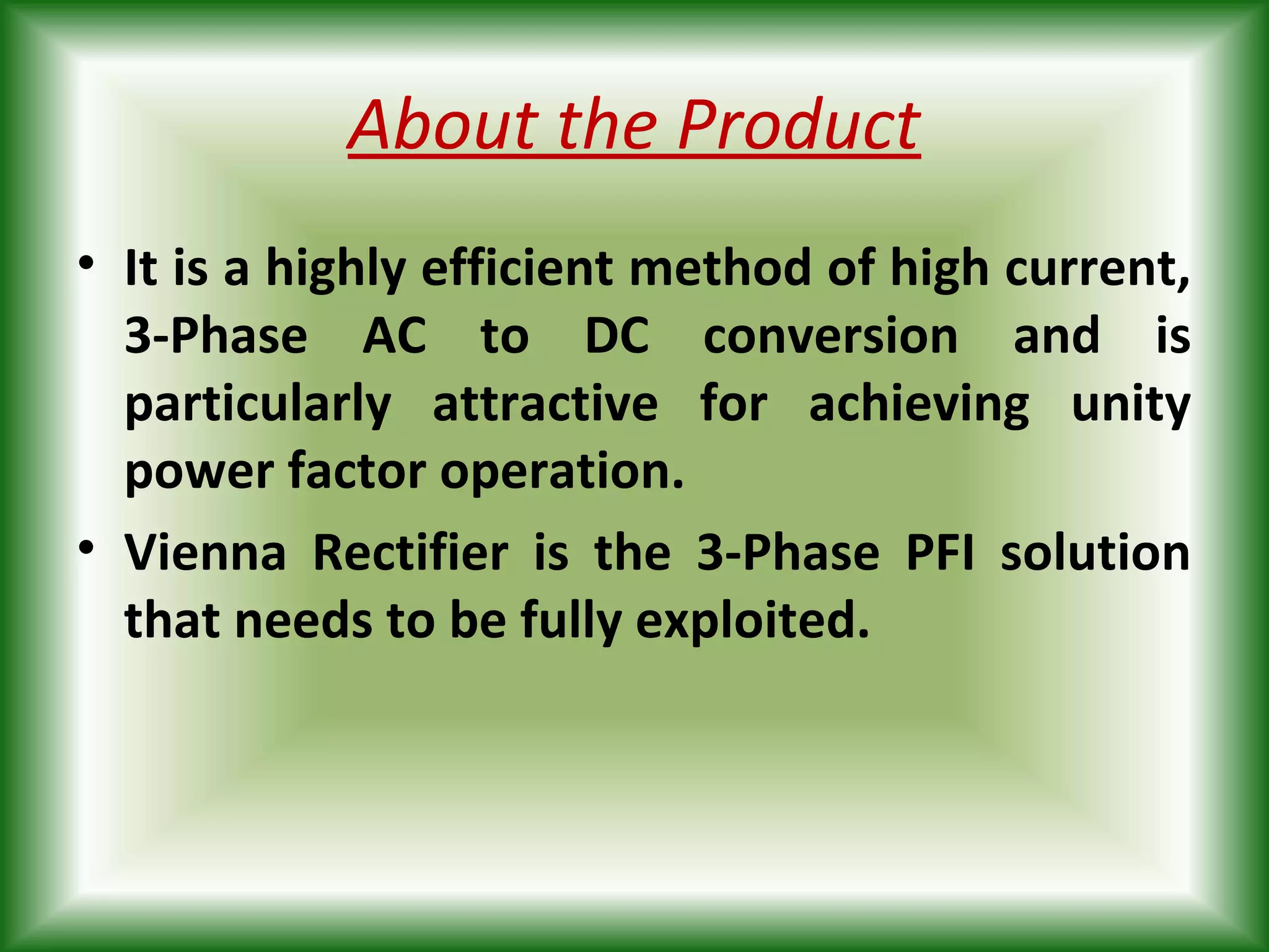 Three phase power factor improvement using Vienna Rectifier | PPT