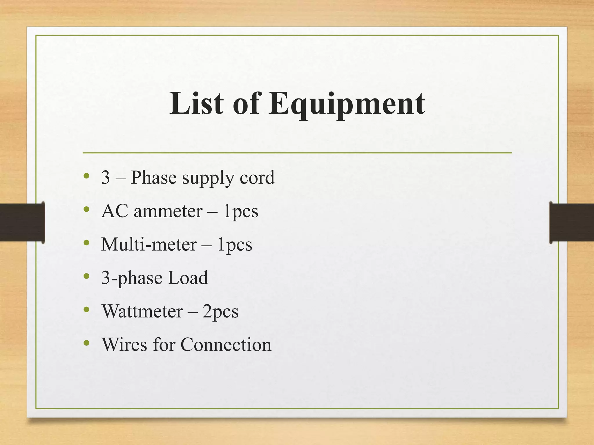 Three Phase Power Measurement Using 2 Wattmeter Pptx