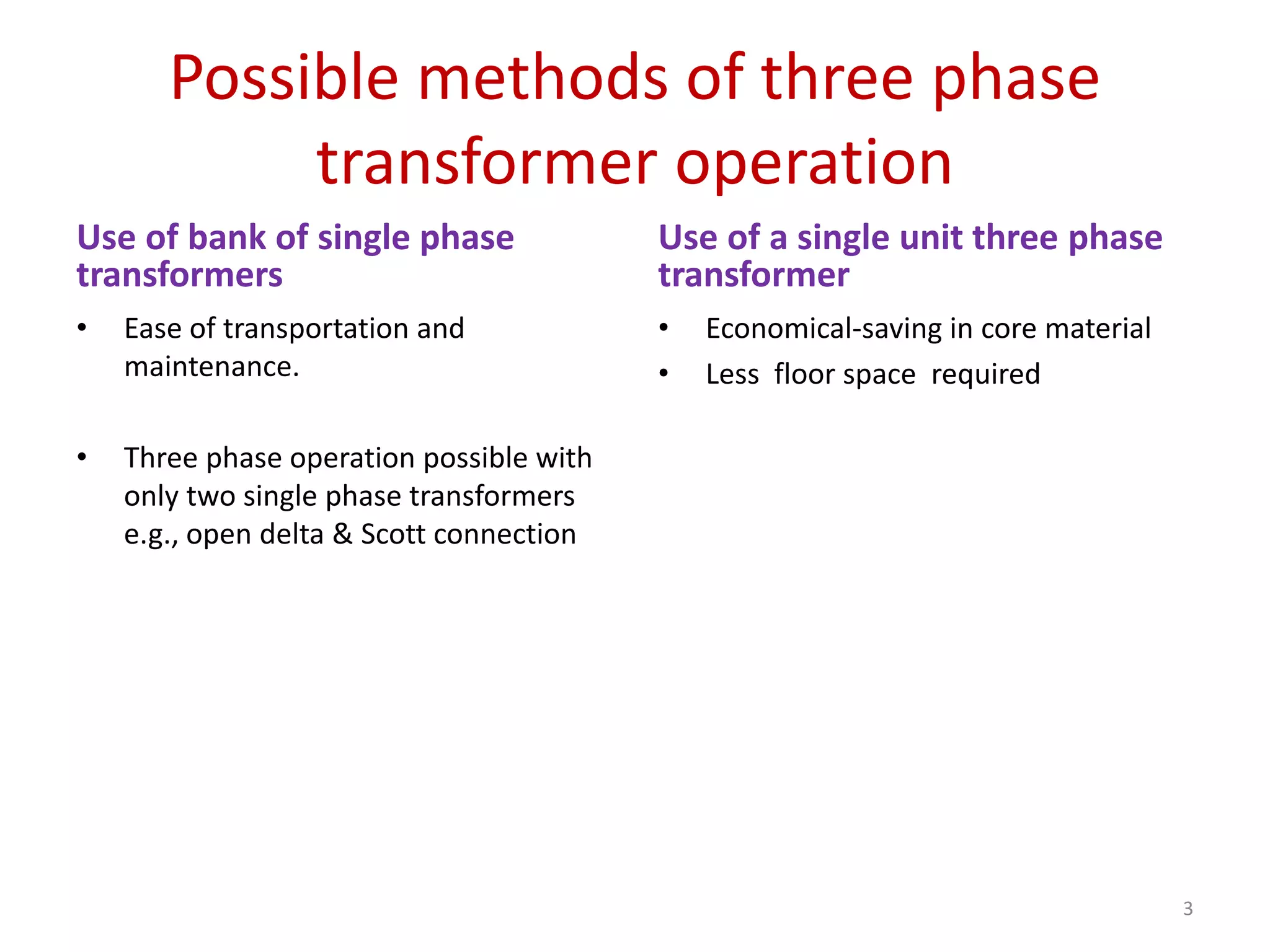 Three phase transformers | PPTX