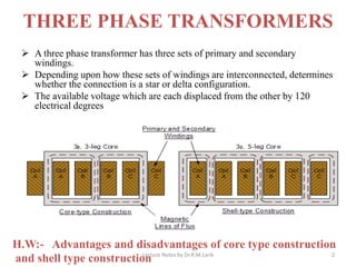 Three phase transformer ( vector groups) | PDF