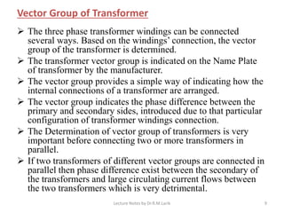 Three phase transformer ( vector groups) | PDF