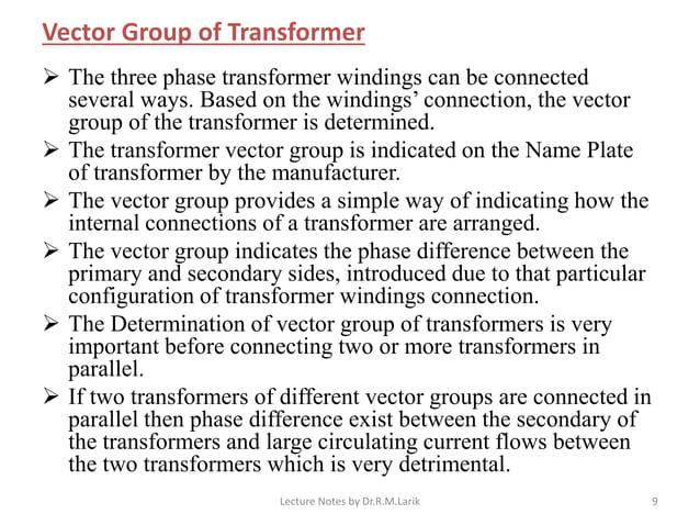 Three phase transformer ( vector groups) | PDF | Technology & Computing