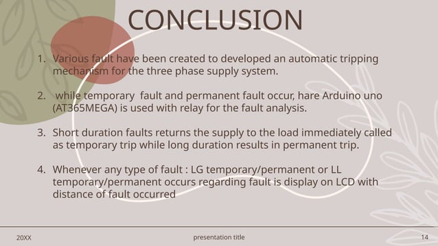 THREE PHASE TRANSMISSION LINE FAULT DETECTION.pptx | Consumer Electronics | Technology & Computing