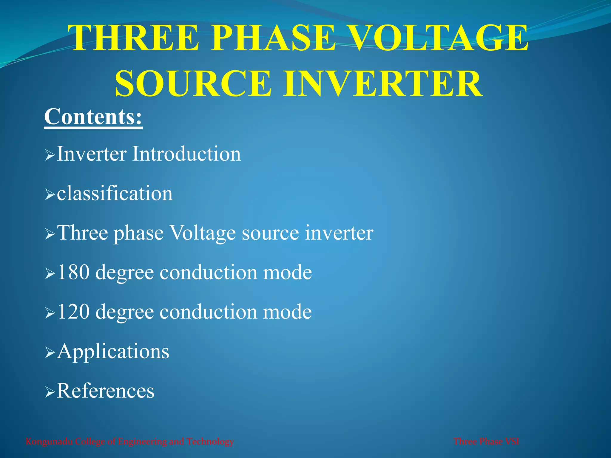 Three phase voltage source inverter | PPTX