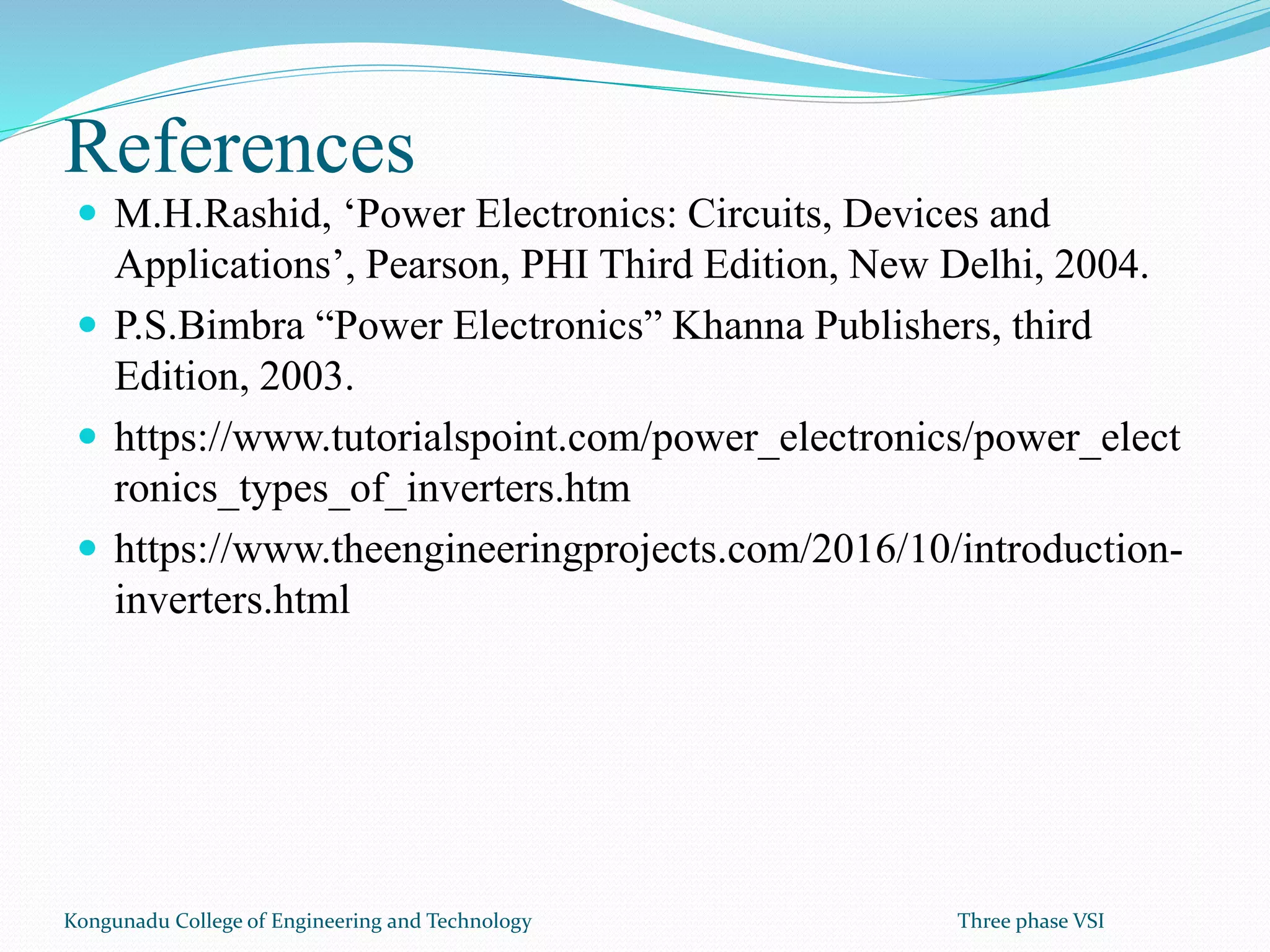 Three phase voltage source inverter | PPTX