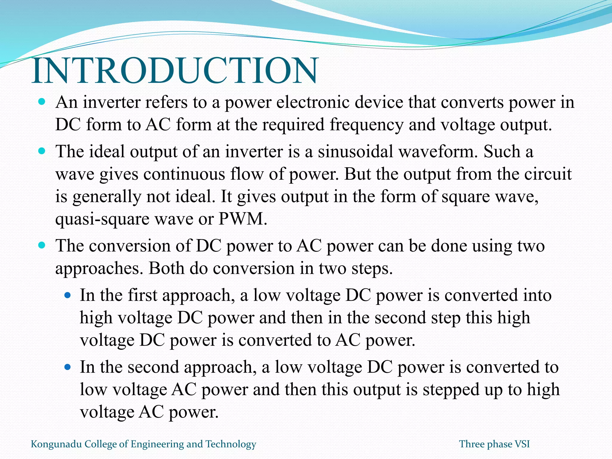 Three phase voltage source inverter | PPTX