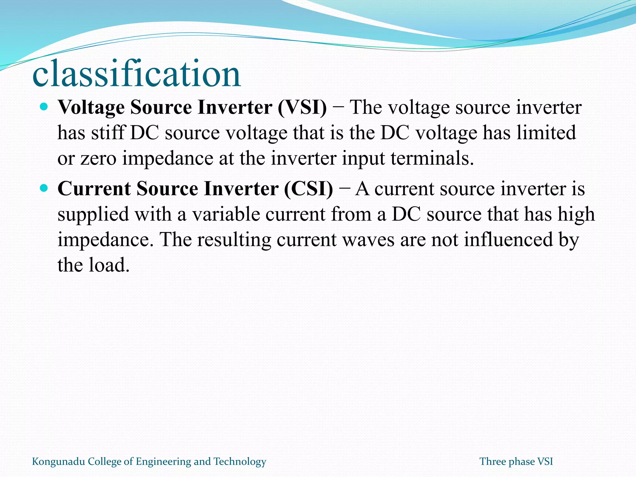 Three phase voltage source inverter | PPTX