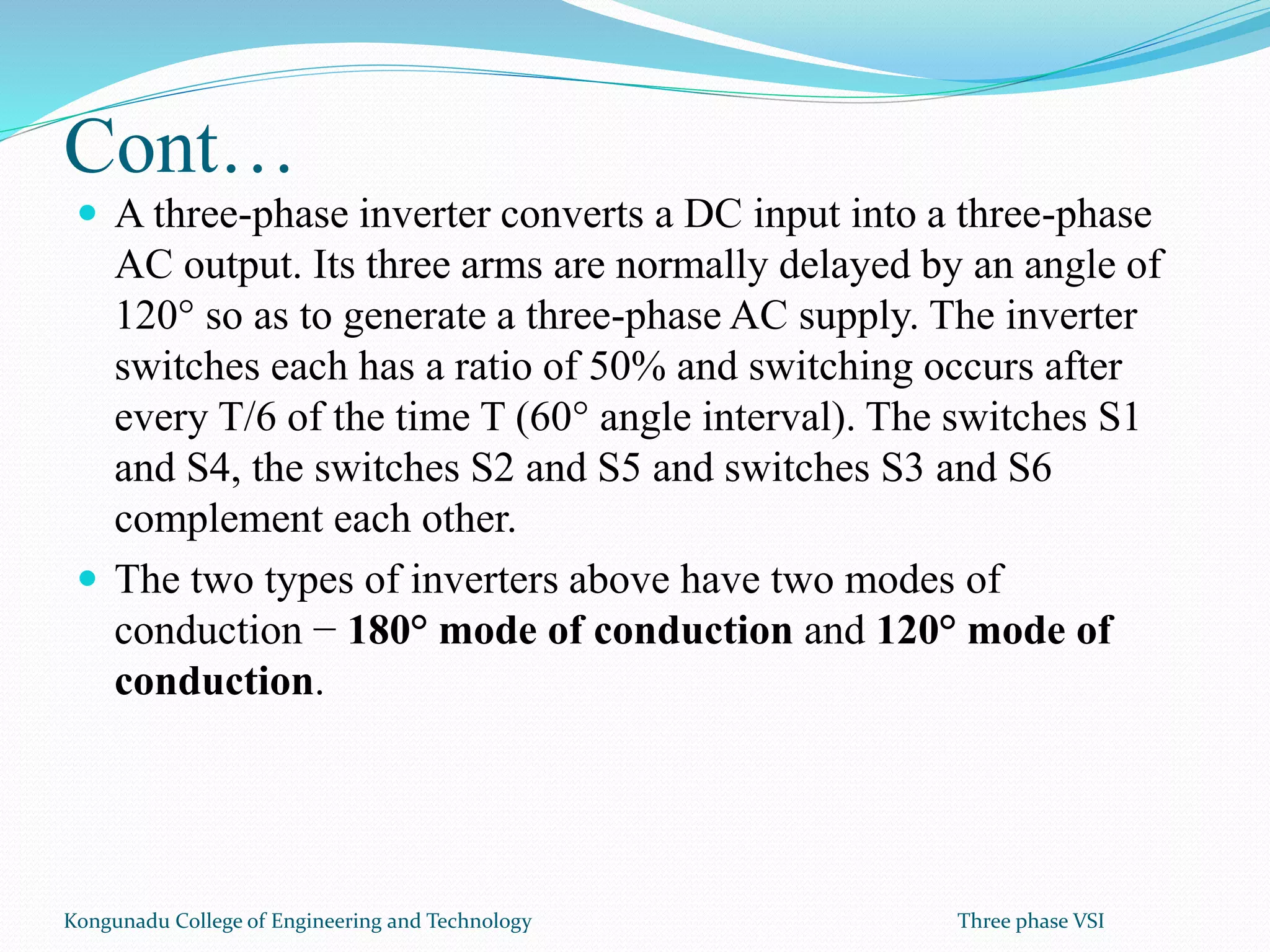 Three phase voltage source inverter | PPTX