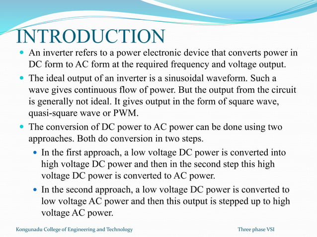 Three phase voltage source inverter | PPTX | Consumer Electronics | Technology & Computing