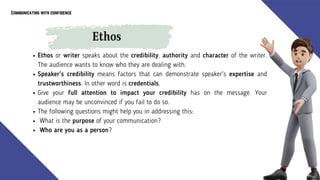 Speaking with Confidence: Three Pillars of Public Speaking | PPTX