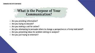 Speaking with Confidence: Three Pillars of Public Speaking | PPTX