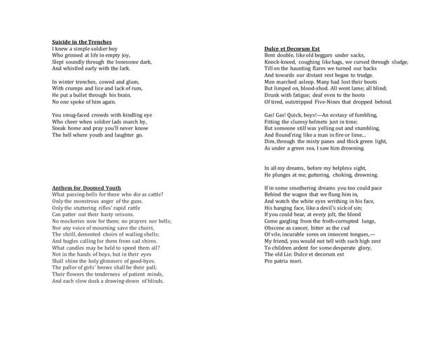 Three poems for identity | DOCX | Death, Injury, or Military Conflict ...