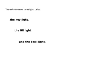Three point lighting | PPT