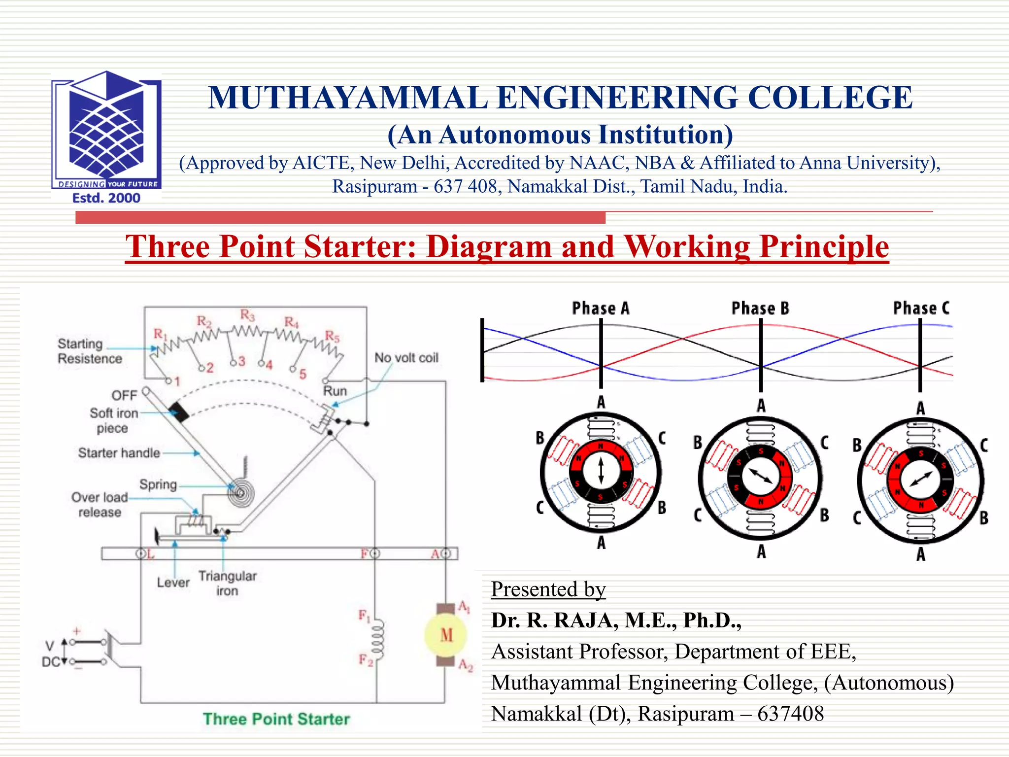 Three Point Starter: Diagram and Working Principle | PDF