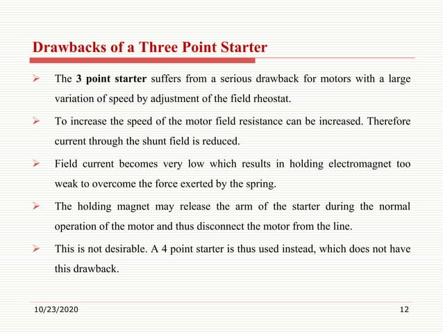 Three Point Starter: Diagram and Working Principle | PDF | Physics ...