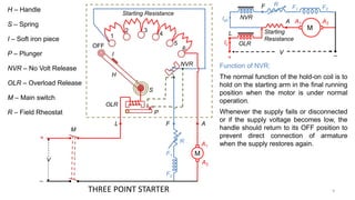 Three point starters for electrical engg | PDF