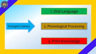 Three primary domains of emergent literacy | PPT