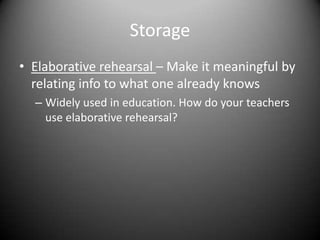 Three processes of memory | PPTX