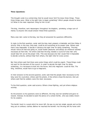 Three questions | DOCX