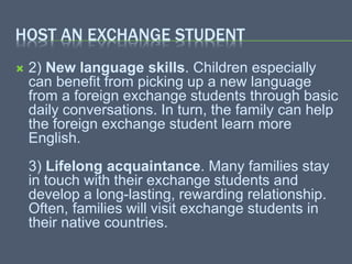 Three Reasons to Host an Exchange Student | PPTX