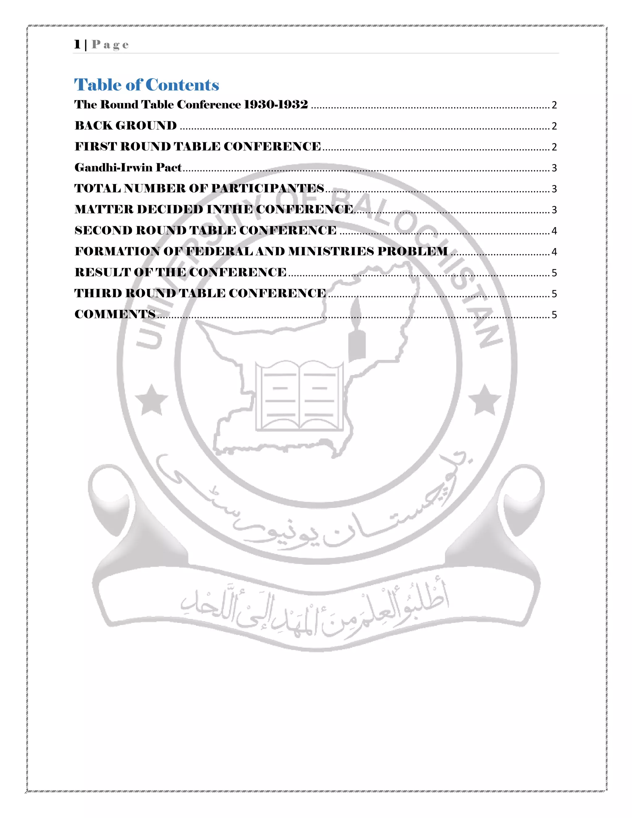 Three round table conference | PDF