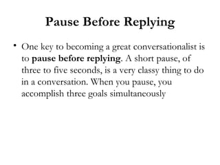 Three Skills To Improve Conversation | PPT