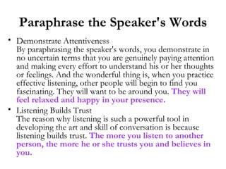 Three Skills To Improve Conversation | PPT