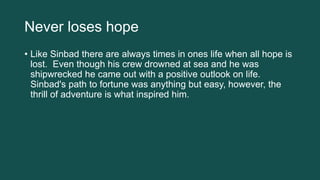 Three slide challenge -The Seven Voyages of Sinbad | PPTX