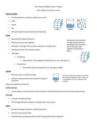 Three states of matter notes | DOCX