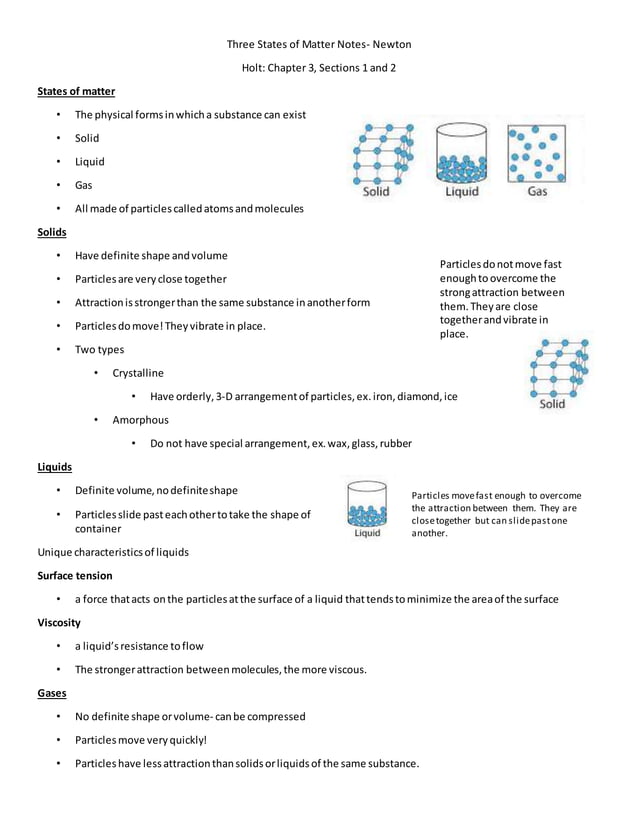 Three states of matter notes | DOCX