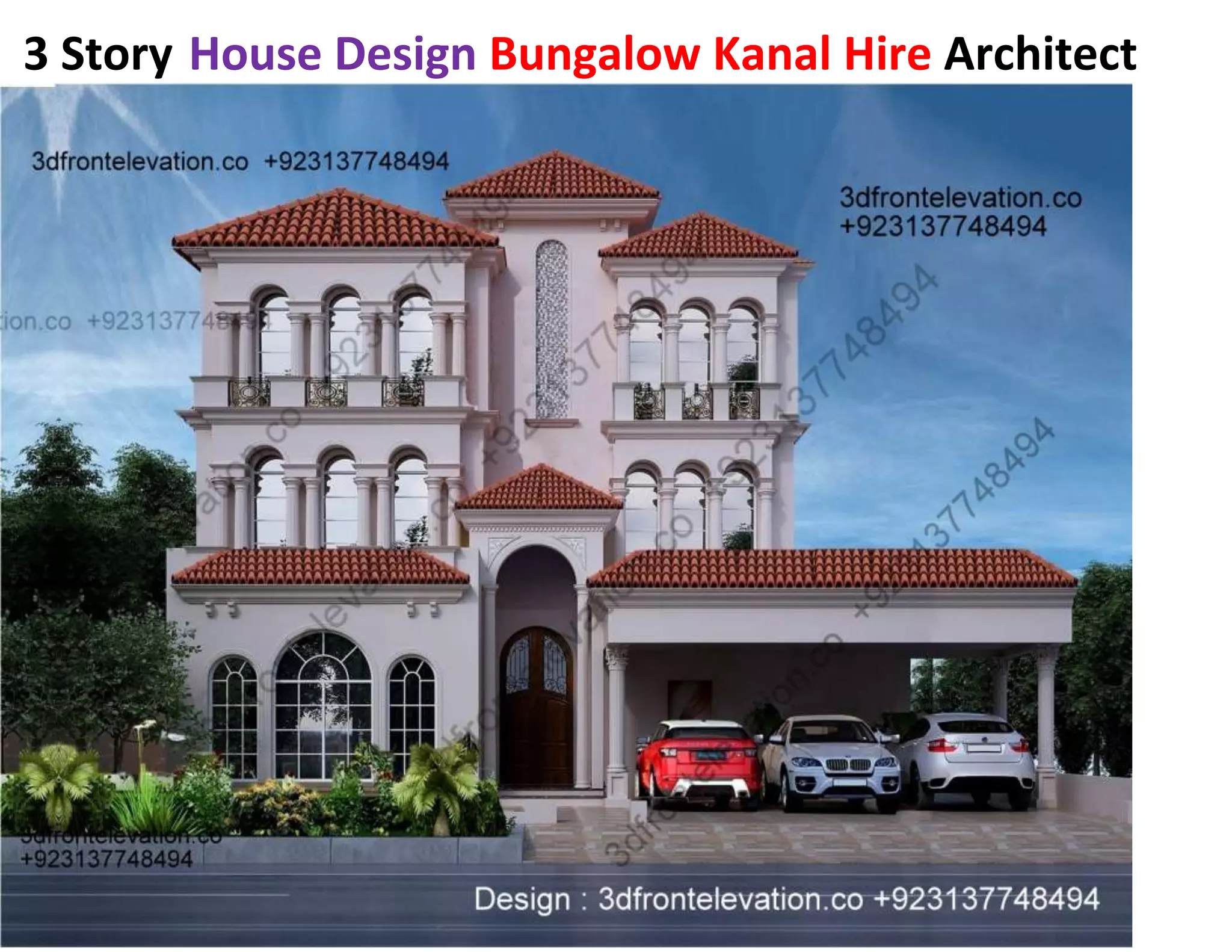 three story house design Islamabad Architect Mirpur Dadyal Gujarat ...