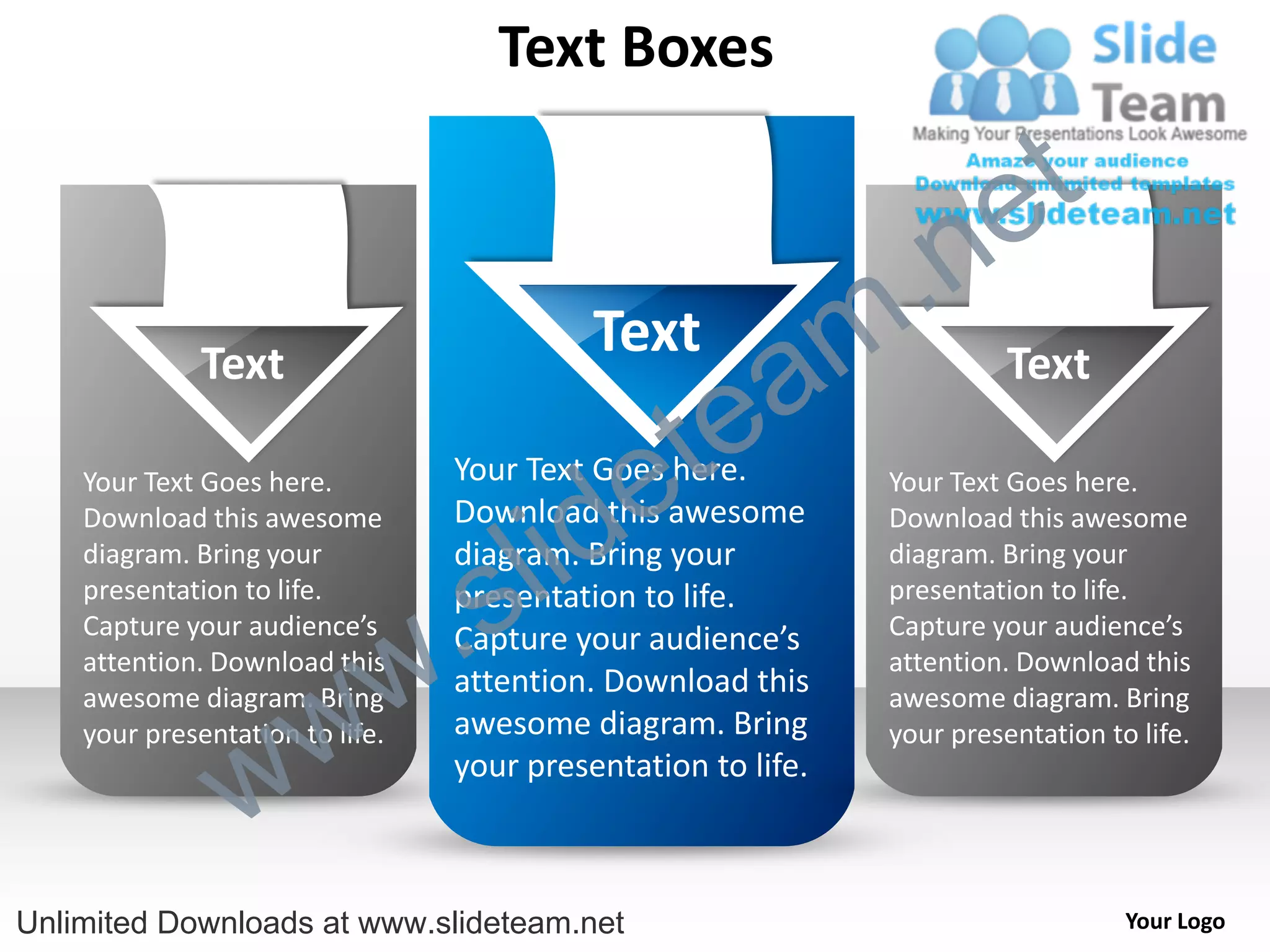 Three stylish text boxes ppt slides presentation diagrams templates | PDF