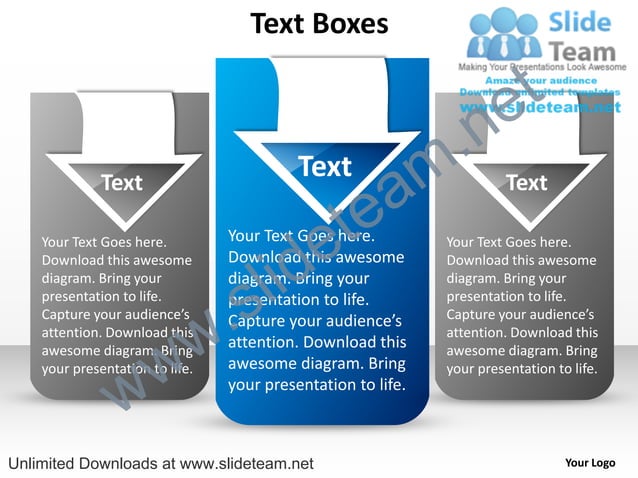Three stylish text boxes ppt slides presentation diagrams templates | PDF