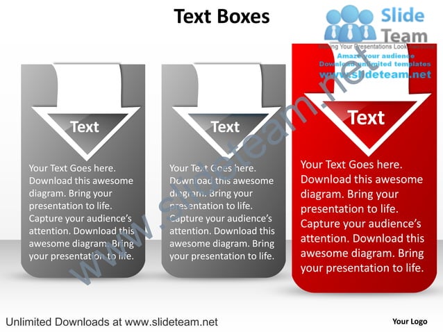 Three stylish text boxes ppt slides presentation diagrams templates | PDF