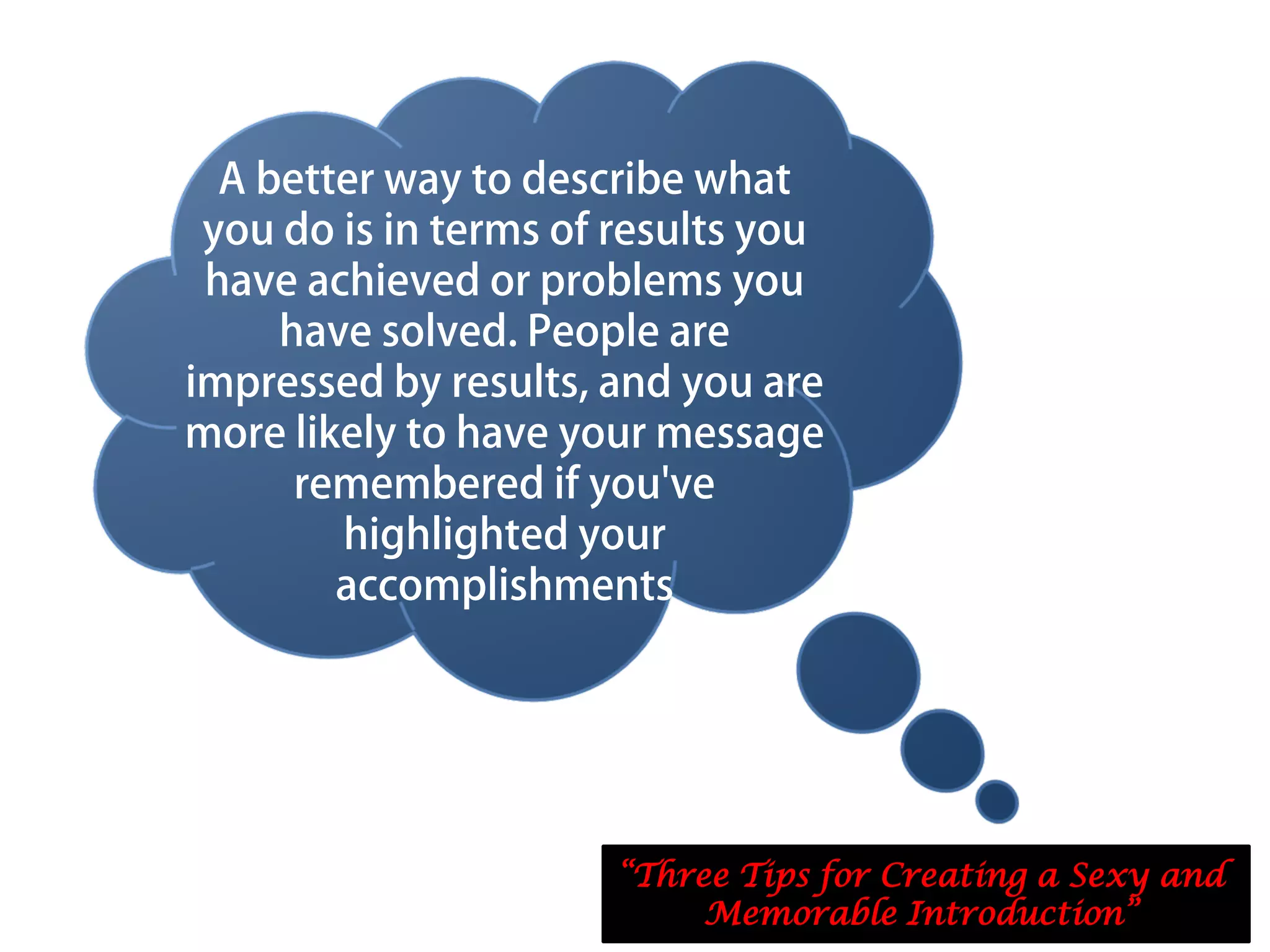 Three tips for creating a sexy and memorable introduction | PDF