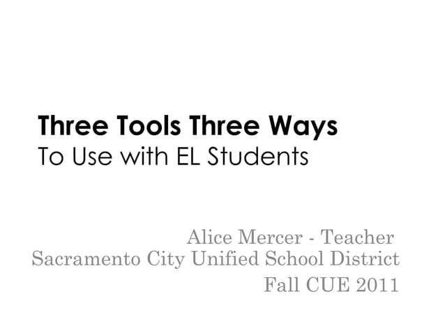 Three tools three ways | PPT