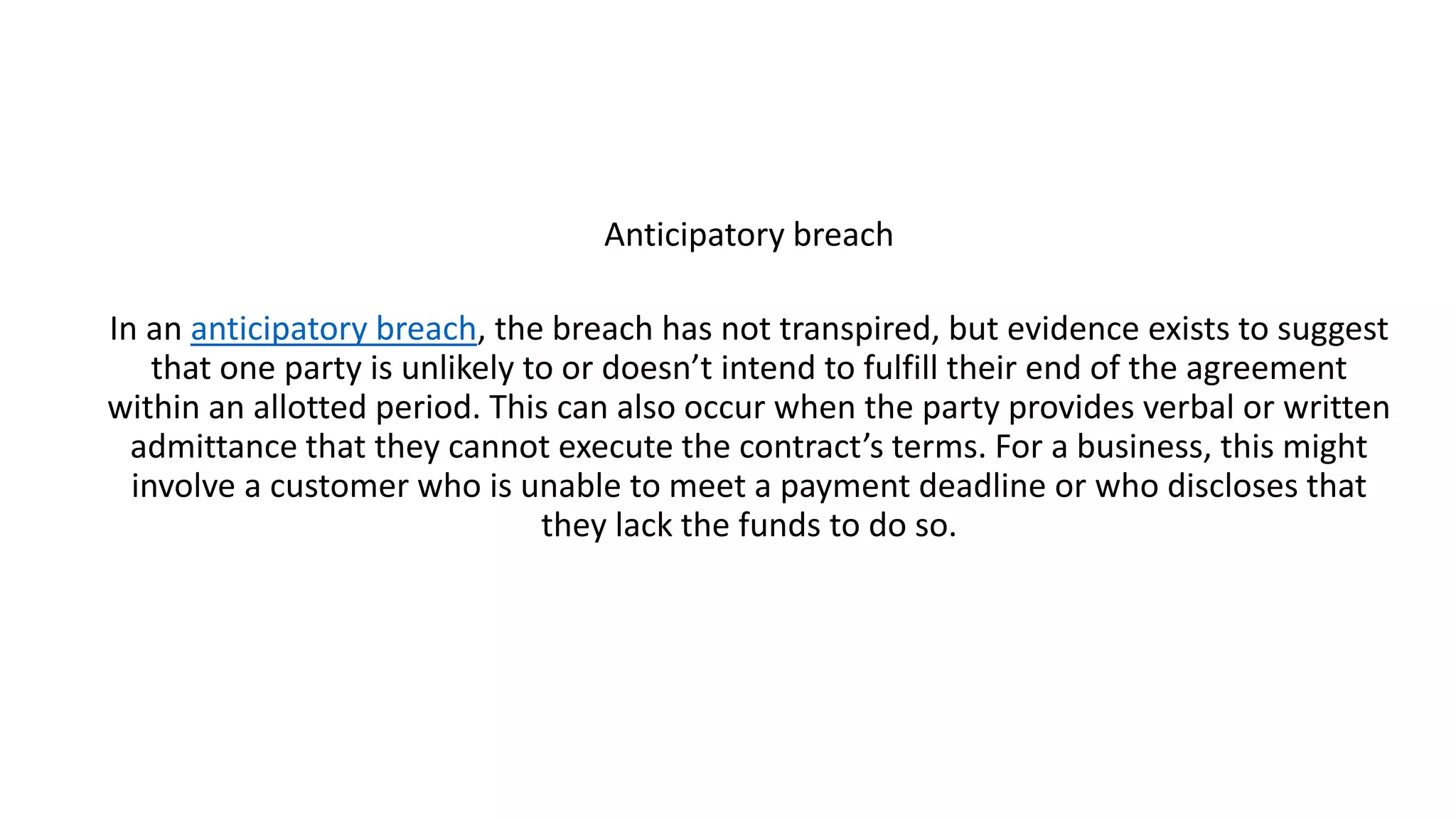 Three Types of Breaches of Contract | PPT