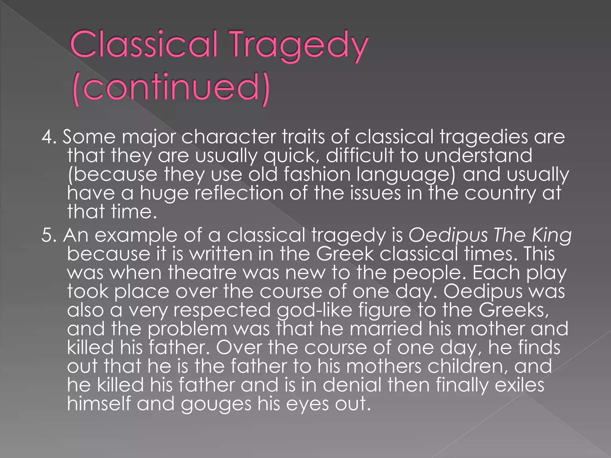 Three types of tragedy extra credit | PPTX