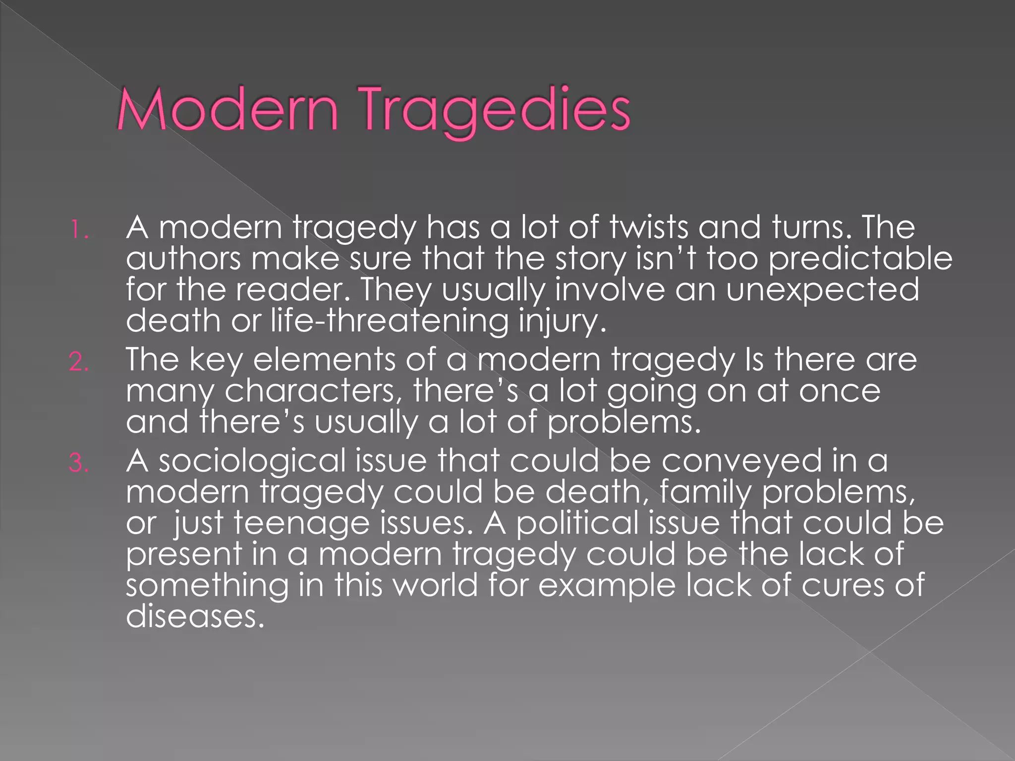 Three types of tragedy extra credit | PPTX