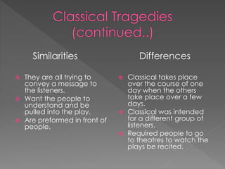 Three types of tragedy extra credit | PPTX