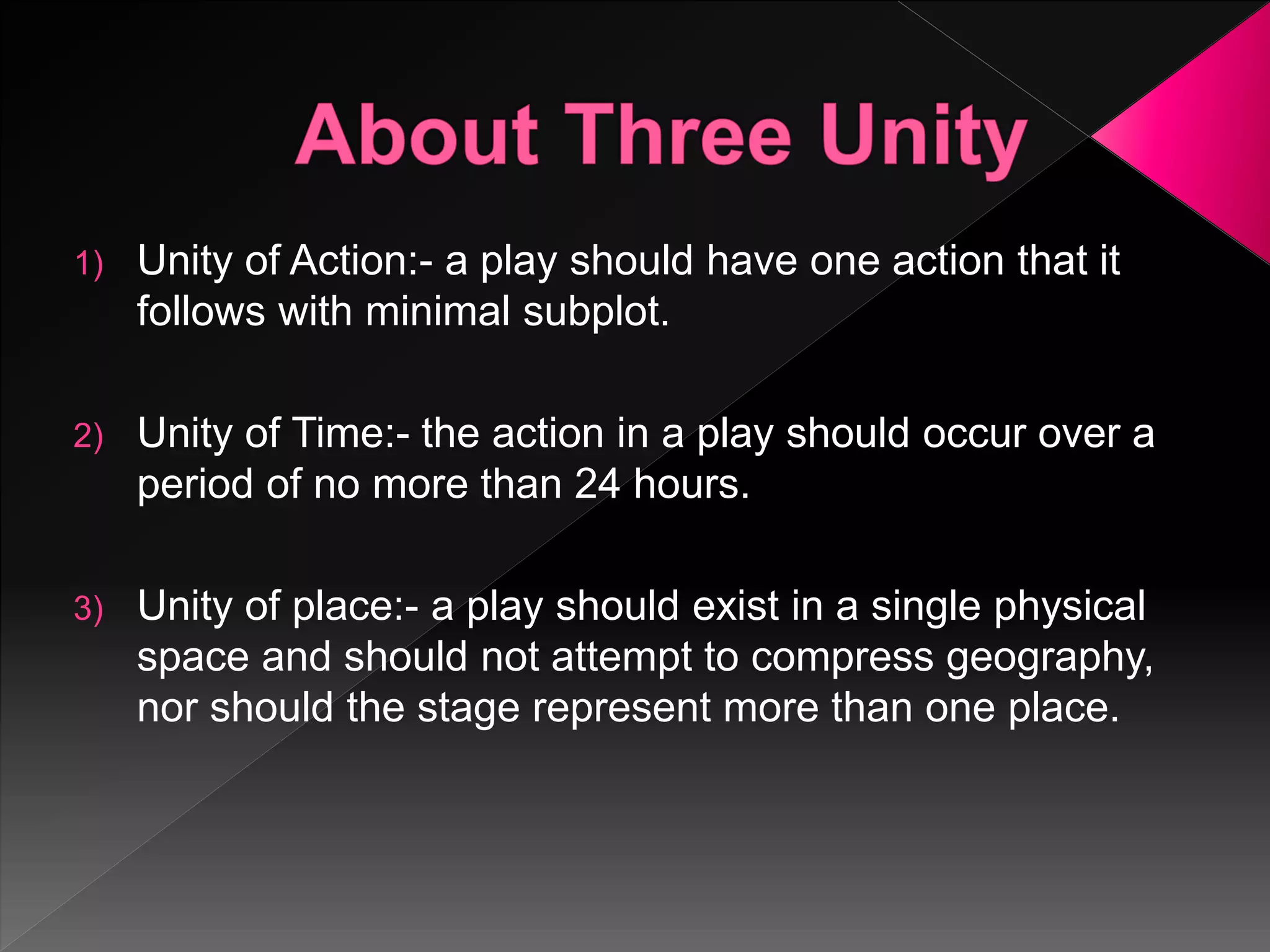 Three unity in modern cinema | PPTX