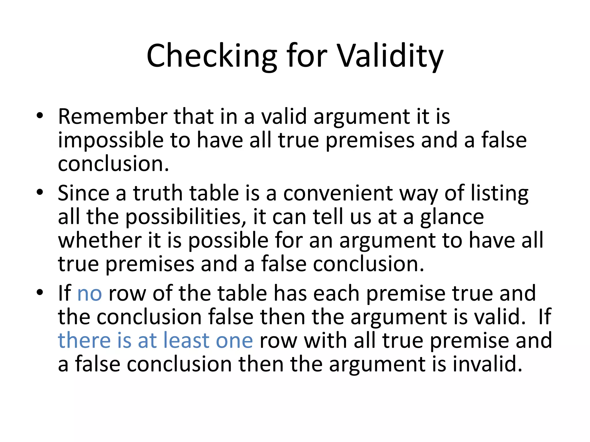 Three Uses for Truth Tables | PPTX